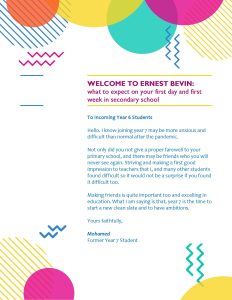 Induction for Year 6 & 7 | Boys School Streatham | Ernest Bevin Academy